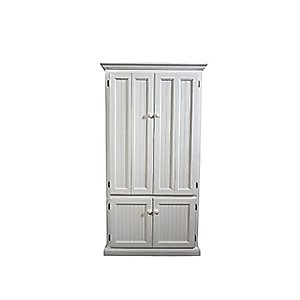 Eagle Furniture Manufacturing Coastal Computer Armoire Workstation, Large, Bright White