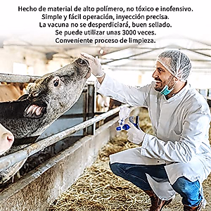 Animal Syringe Veterinary Tool,5ml Veterinary Injector Automatic Self Refill Syringe for Livestock Cattle Chicken Sheep Hog