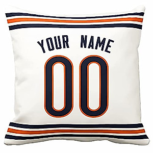 ANTKING Chicago Throw Pillow Custom Any Name and Number for Men Youth Boy Gift 16" x 16", 18" x 18"