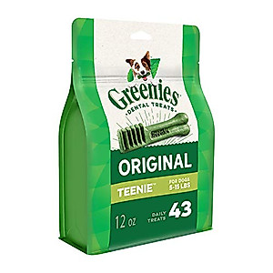 GREENIES Original TEENIE Natural Dental Care Dog Treats, 12 oz. Pack (43 Treats)
