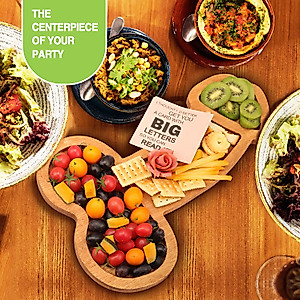 XILAZAB Aperitif Board, Extra Large Cheese Board Charcuterie Boards Novelty Solid Wood Party Plates Funny Cheese Platter for Housewarming Bachelorette Engagement Party (Cherry Wood Color 12)