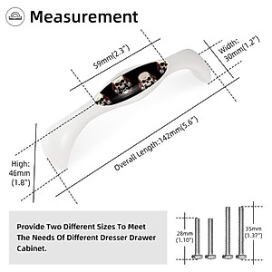 RODAILYCAY Skull 4 Packs Kitchen Drawer Pulls, Crystal Glass Cabinet Handles Pulls, Cupboard Door Knobs, Kitchen Hardware Pulls for Dresser Drawers