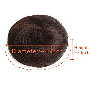 HSPJHTM 2 PCS Hair Bun Extensions Wig Accessory Updo Hairpieces Curly Wavy Hair Scrunchies Updo Hair Pieces Bun Extension Ponytail Messy for Women Girls - Chestnut Brown