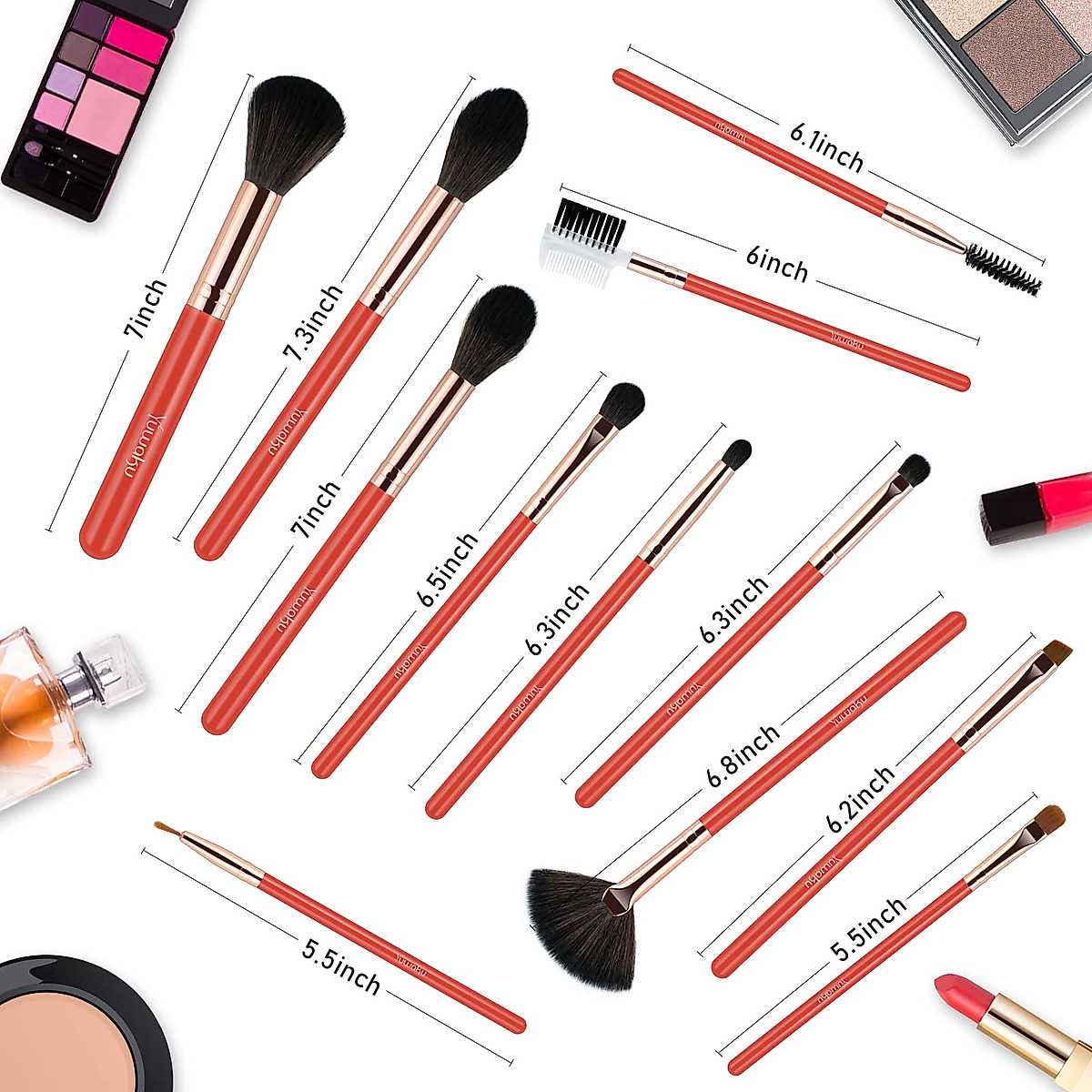 Makeup Brushes Set Professional from an Array of Eyeshadow Foundation Brushes to a Concealer Brush to Eyelash and Blusher Brushes 12 Pcs Make up Brush Kit -the Makeup World is Truly Your Oyster.