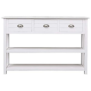 Sideboard,Buffet Cabinet Storage Kitchen Cabinet Farmhouse Buffet Server Bar Wine Cabinet Console Table for Kitchen,Dining Room,Living Room,Entryway,White 45.3"x11.8"x29.9" Wood