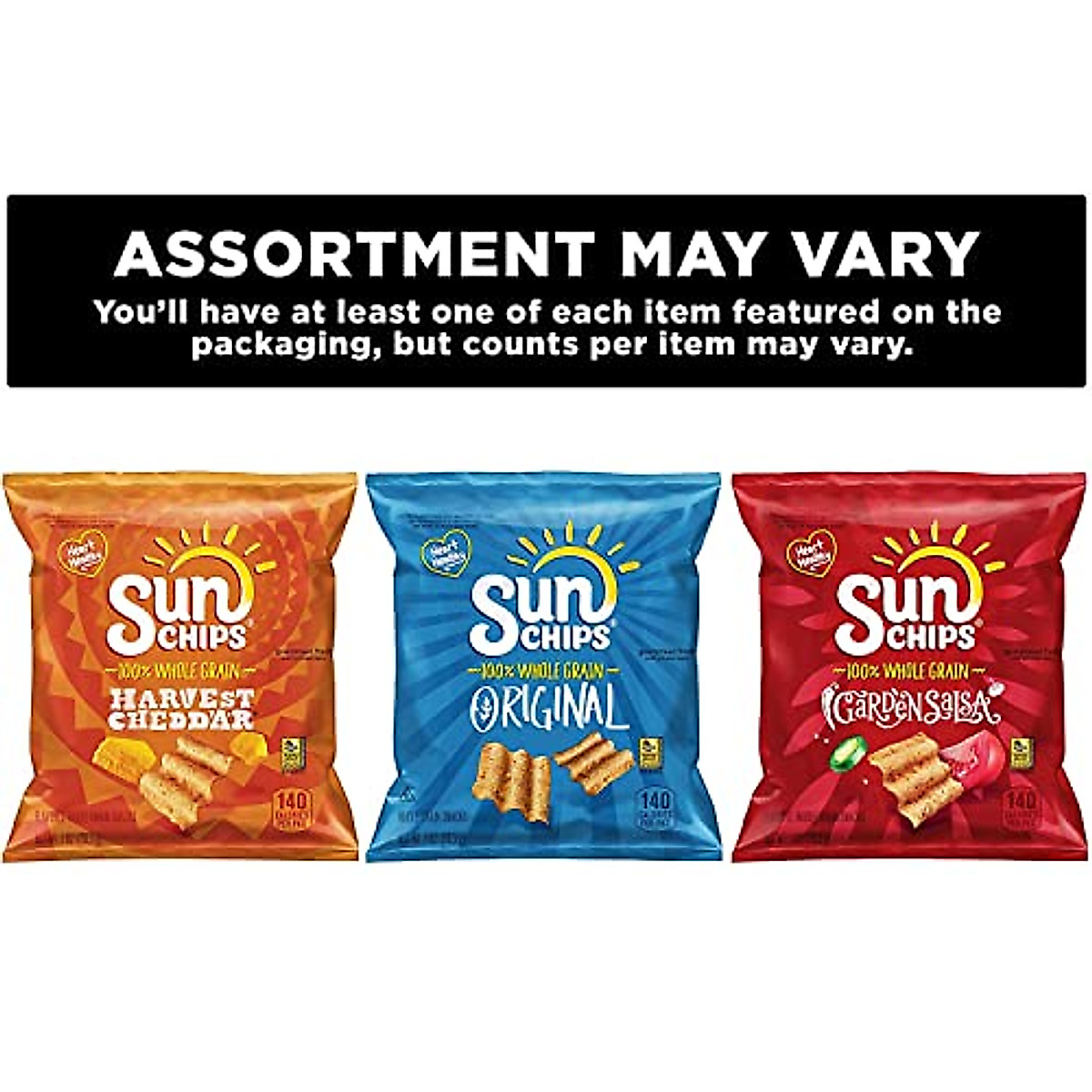 SunChips Multigrain Snacks, Variety Pack, 1 Ounce (Pack of 40)