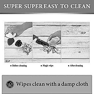 Grey Wood Grain Fitted Tablecloth Oval, 48" X 68" Polyester Elastic Edge Table Cover, Windproof and Wrinkle-Proof Table Cloths Indoor Restaurant Outdoor Terrace Dining Table Decoration Table Cover