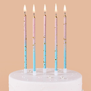 CAKE CODE Pink Blue Gold Long Thin Birthday Candles, Cake Candles, Birthday Parties, Wedding Decorations, Party Candles