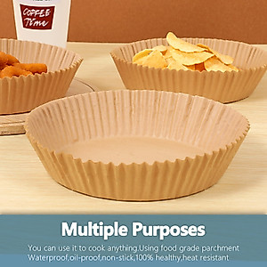200PCS Air Fryer Paper Liners, Disposable Non-Stick Air Fryer Parchment Paper Fit 4-8QT Air fryer Basket Oil Resistant, Waterproof Baking Paper Roasting Microwave (Round,8 Inch)