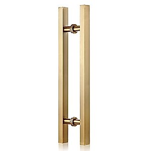 SUCHETA 4/3.3/2.6 Ft H Shape Entrance Door Handle,Stainless Steel Sliding Door Push for Exterior Doors Interior Glass/Wood Doors,Double Sided Bar (Size: 500mm/1.6ft)