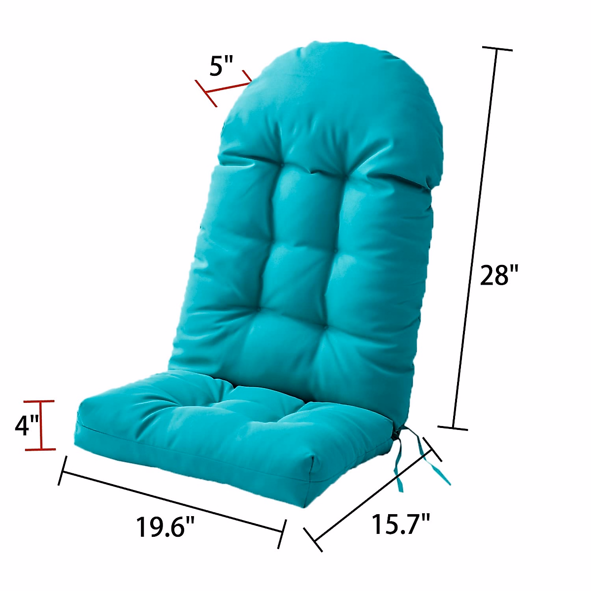 Enipate Adirondack Chair Cushions Set of 2, Weather Resistant Patio Chair Cushion for Adirondack, Thicken Outdoor Seat Pads High Back Rocking Chair Cushion