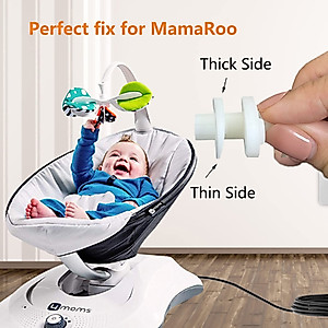TEYOUYI Replacement Parts for 4moms mamaroo 1026,Mobile Attachment Connector Piece,Toy Bar Conversion Attachment for Model 1026,Longer Toy Bar Attachment Point and a Spacer,White