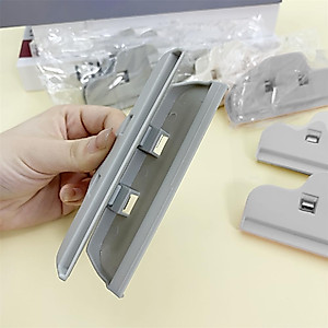 EYAKEG 4 Pack Chip Bag Clip Heavy Duty 4 inch 10CM Food Clips Sealer for Kitchen Storage Snack Bread Sealing Chips Bags Clamp Air Tight Fresh-Keeping Plastic Seal Grip, Grey