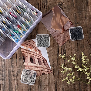 WLLHYF Bead Storage Containers 30Pcs Small Bead Organizer Box and 1 Pcs Large Clear Plastic Beads Storage Containers Boxes with Hinged Lid for Bracelet Making DIY Craft Nail Decor