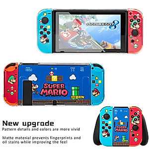 oqpa for Nintendo Switch Skin Cute Kawaii Cartoon Character Design Sticker, Fun Funny Fashion Cool Unique Switch Game Skins for Girls Boys Kids Stickers+Tempered Glass Film for Nintendo Switch (Malio)