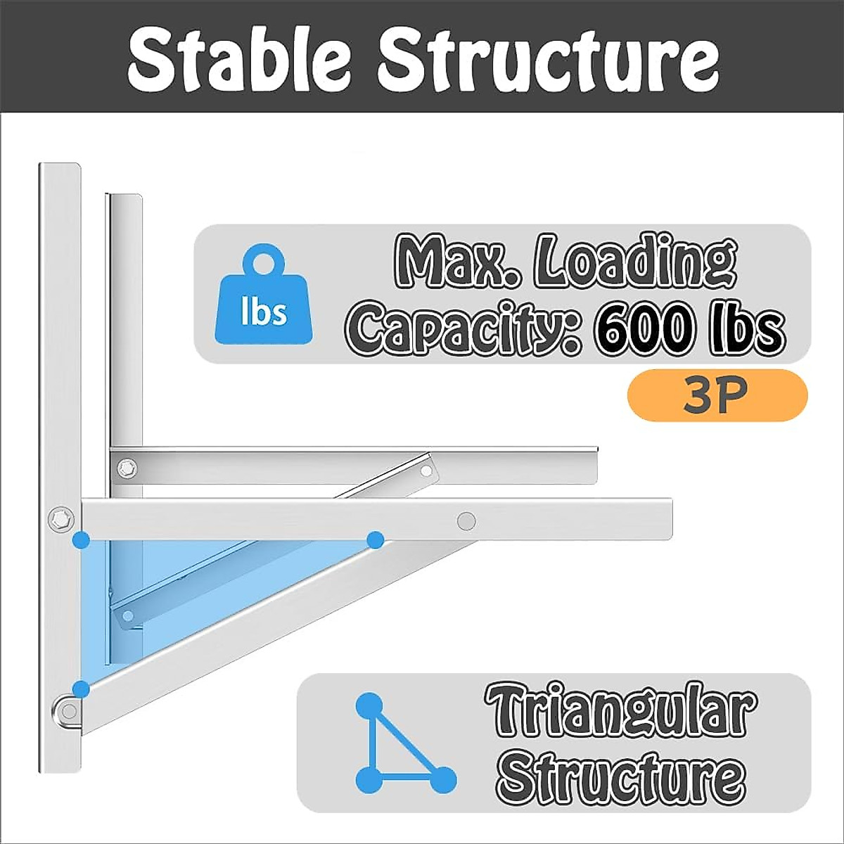 Mini Split Air Conditioner Wall Mounting Bracket, Heavy Duty Foldable Support Bracket for AC / Heat Pump Unit 9000-36000 BTU (1 Pair)