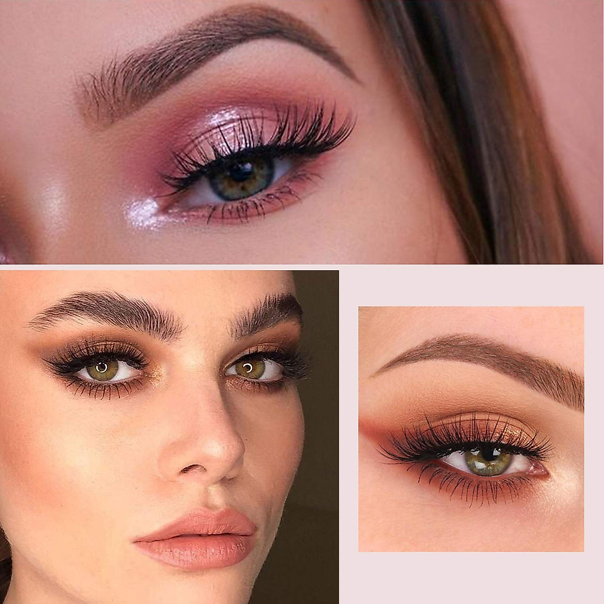 DYSILK False Eyelashes Mink - Strip Lashes 5 Pairs 6D Faux Eyelash Wispy Lashes Cat Eye Fake Eyelashes Natural Look Fluffy Lash Reusable Lash Extension Kit | 004-16.7mm