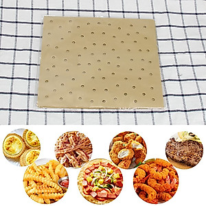 Air Fryer Oven Liners, 11.5 x 10 inches Non-Stick Parchment Paper Liners for Toaster, Ovens, Dehydrators, XL Air Fryer-100 Pcs (Brown)