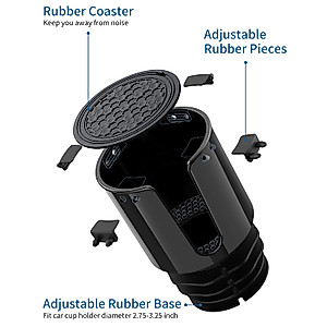 JOYTUTUS Large Stable Cup Holder Expander for YETI, Hydro Flask, Nalgene, Hold 18-40 oz Bottles and Mugs, Car Cup Holder Adapter Fit Most Cup Holder