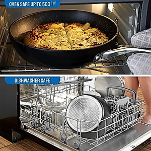 Induction Cookware Nonstick, BEZIA Pots and Pans Set for Induction Cooktop, Compatible with All Stoves, Dishwasher Safe Kitchen Cooking Pan Set with Frying Pans, Saucepans & Stockpot, 10-Piece