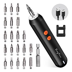 Electric Screwdriver, Cordless Power Screwdriver Set with 2000mAh Rechargeable Battery, 3.7V, 4 LEDs, USB-C Cable, 20pcs Bits, Automatic & Manual, High Torque 2.5Nm
