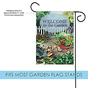 Toland Home Garden 111166 Welcome Garden Flower Flag 12x18 Inch Double Sided Flower Garden Flag for Outdoor House Welcome Flag Yard Decoration