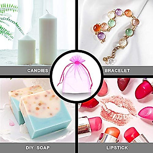 SumDirect 100Pcs 5x7 inches Sheer Drawstring Organza Jewelry Pouches Wedding Party Christmas Favor Gift Bags