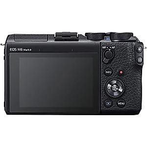 Camera EOS M6 Mark II Mirrorless Camera with 15-45mm Lens and EVF (Black) with 64GB Memory, Padded Carrying Bag, High Speed Card Reader + More (18 Items)