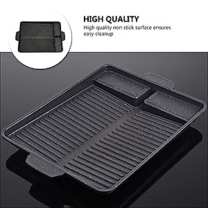 MAGICLULU 1pc Baking Pan Medical Stone Indoor Griddle Camping Stove Pan Nonstick Grill Plate Indoor Bbq Grill Stovetop Grill Pan Bbq Grill Accessories Gill Pan South Korea Portable Aluminum