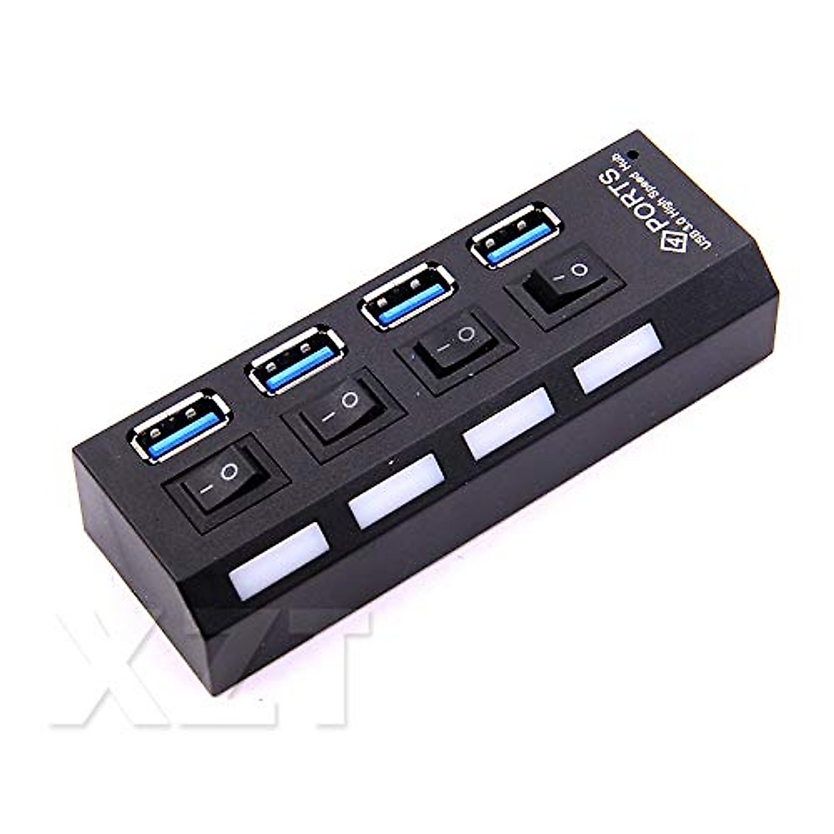 Lysee Data Cables - USB Hub 3.0 USB Splitter Multi USB 3.0 Hub Multiple 4 Port Hab Splitters with Power Adapter Computer Accessories Hub for PC - (Color: Black)