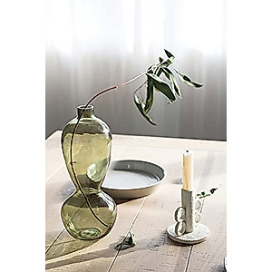 Bloomingville Resin Taper Handles, Volcano Finish Candle Holder, White