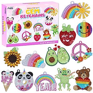 Happy makers Big Gem Diamond Art Painting Arts Crafts Keychains Suncatchers Kits for Gifts, Mosaic Painting Kit by Numbers for Teens Toddler DIY Create Your Own Motivational Frog