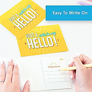 50 Hello Postcards - Bulk Postcards for Kids, Friends, Students, Teacher and More - Say We Miss You, Thinking of You, Thank You, Happy Birthday, Just a Note to Say Hi, Welcome, Summer Camp Greetings - Blank 4x6” Post Cards Pack