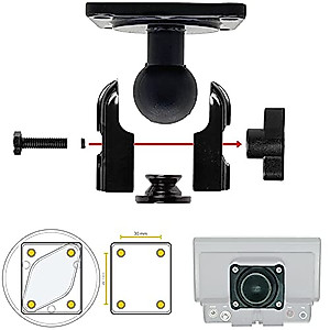ELD Industrial Metal Constructed Flange Drill Mount for All AMPS Hole Pattern for SiriusXＭ ICOM IC 207 703 706 2730 2800 7000 HAM CB Radio & Garmn ZUMO XT Rugged GPS w/Vibrations Reduce Shock pad