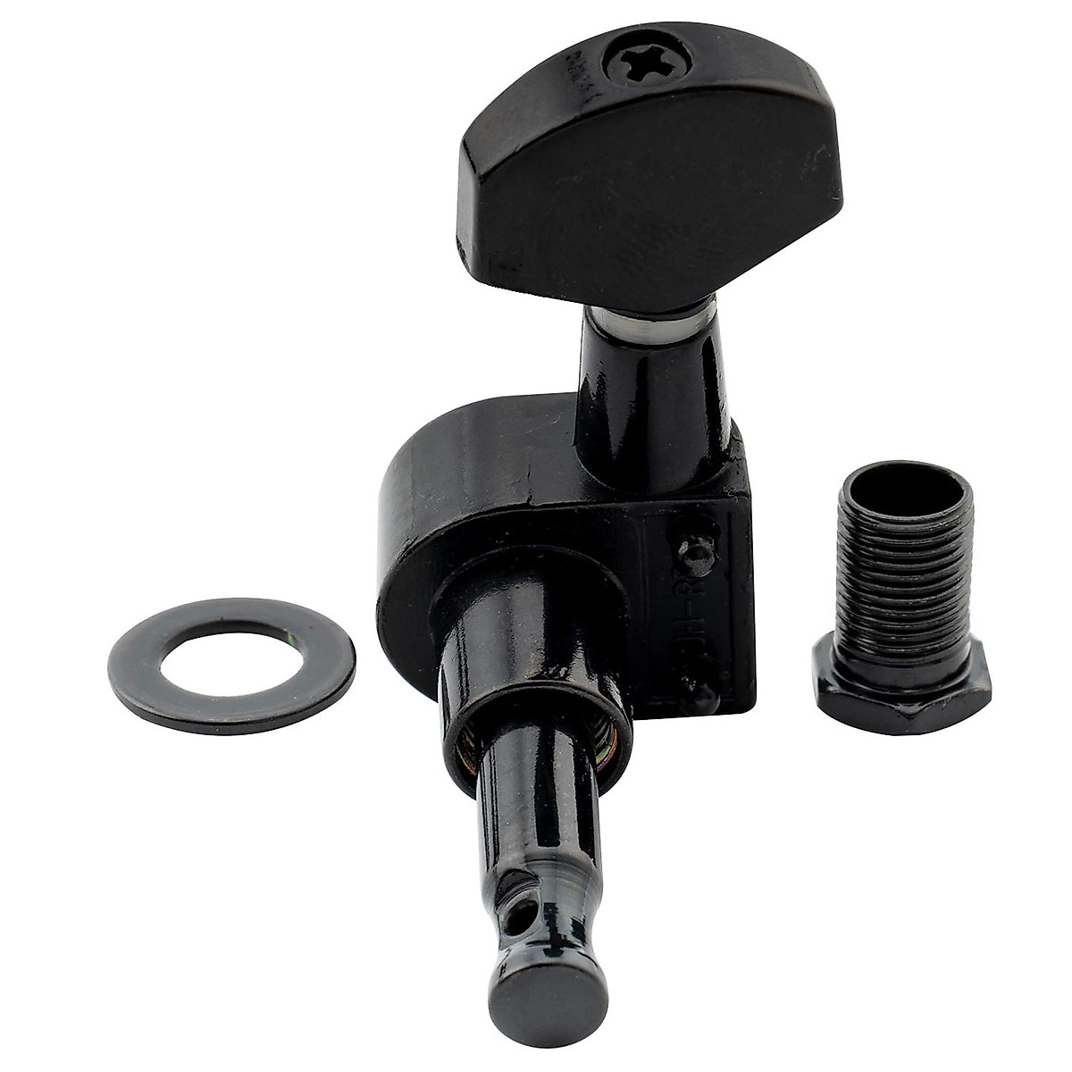 Musiclily Pro 6-in-line 15:1 Ratio 2-Pin Full Sealed Machine Heads Tuners Tuning Pegs Keys with Hex Button for SQ Strat Tele Style Electric Guitar, Black