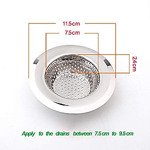 Drain Hair Catcher(3 Pack), Shower Drain Cover for Bathtub, Kitchen Sink Strainer, Stainless Steel Bathroom Sink, Drain Stopper Sizes 4.5"