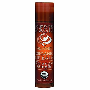 Dr. Bronner's & Sun Dog's Magic Organic Lip Balm, Orange Ginger, 0.15-Ounce Sticks (Pack of 6)
