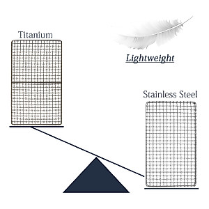 DZRZVD Mini Size Titanium Grill Grate for Backpacking Hiking Outdoor Camping Beach BBQ (Camping Fire Rated) - 10"X6.5"