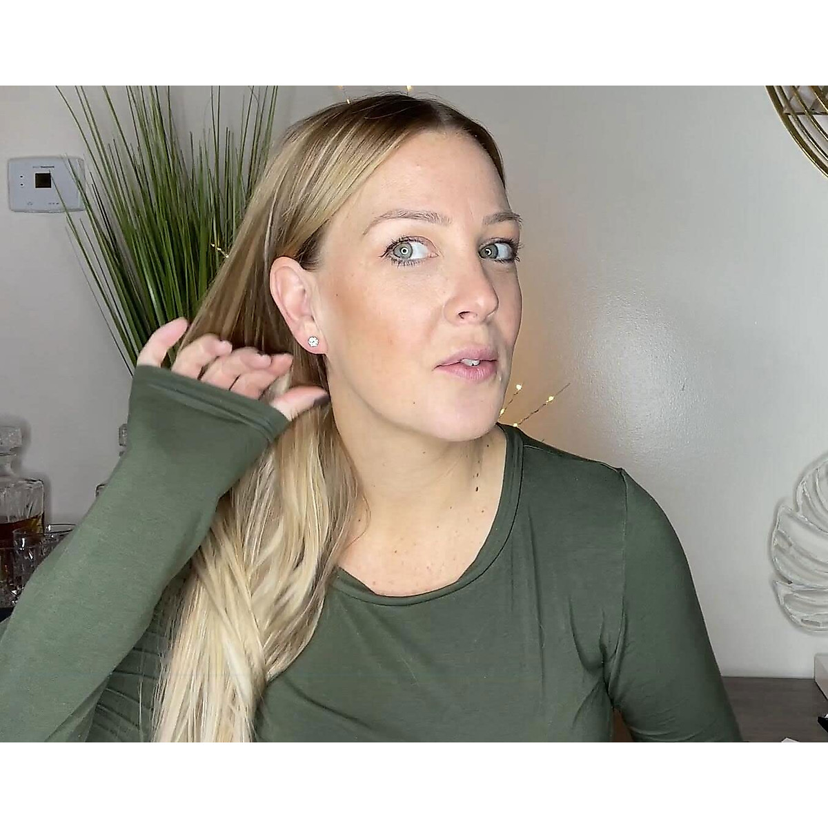 DYUNQ Moissanite Stud Earrings for Women, 1 Carat 5MM Simulated Diamond Earrings in Sterling Silver, Hypoallergenic, White Gold Plated, Mother's Day Gifts