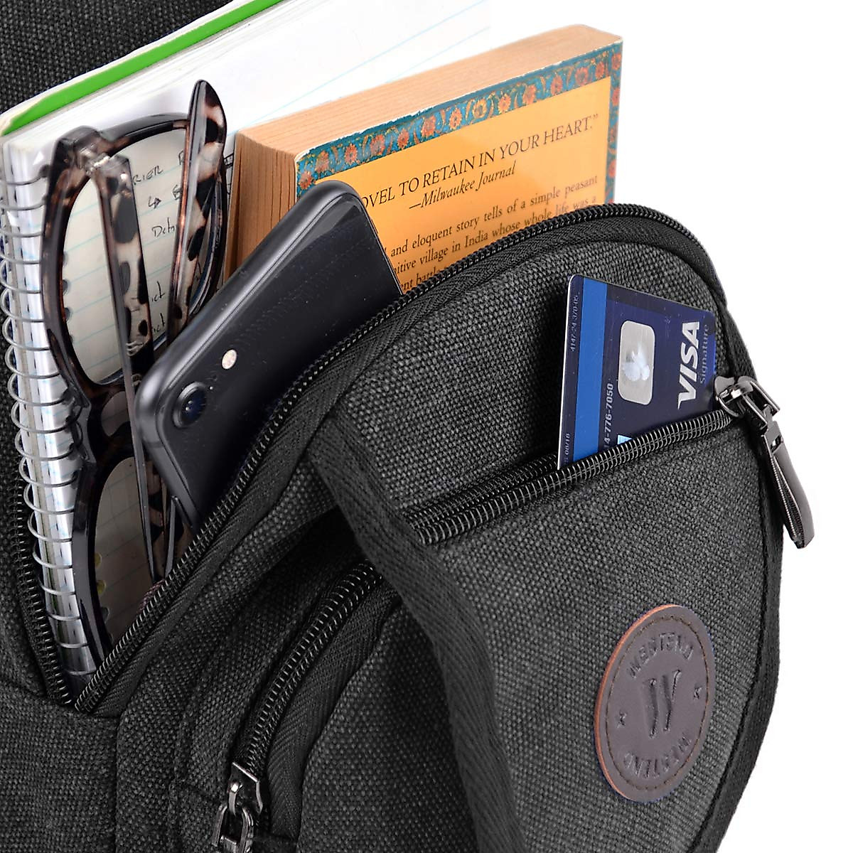 WESTEND Crossbody Canvas Sling Bag Backpack with Adjustable Strap