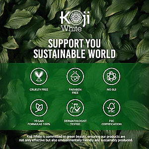 Koji White Pure Kojic Acid Skin Brightening Soap for Pigmentation with Hyaluronic Acid, Vitamin C - Even Tone Cleansing Bar, Sun Damage Skin with Tea Tree, Coconut Oil, Vegan, 2.82 oz (2 Bars)