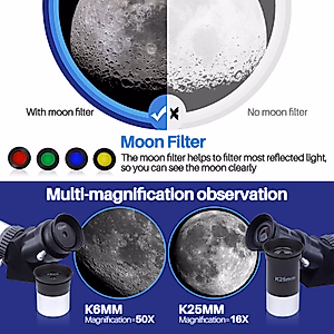 Telescope for Kids Beginners,70MM Astronomy Monocular Telescopes with Backpack, Adjustable Tall Tripod