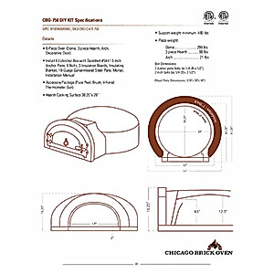 Chicago Brick Oven® Wood-Fired Outdoor Pizza Oven, CBO-750 DIY Kit