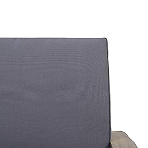 Christopher Knight Home Carlos Outdoor Acacia Wood Club Chairs with Cushions (Set of 2), Gray Finish, Dark Gray