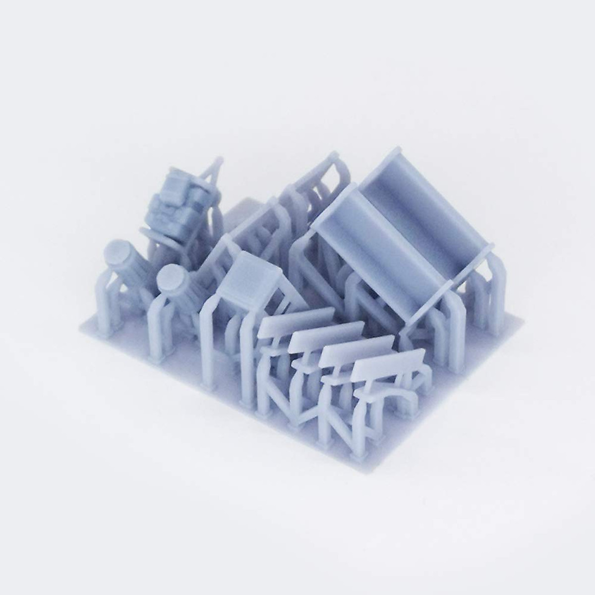 Outland Models Railway Scenery Train Station Passenger Platform with Accessories (Full-Covered) 1:160 N Scale