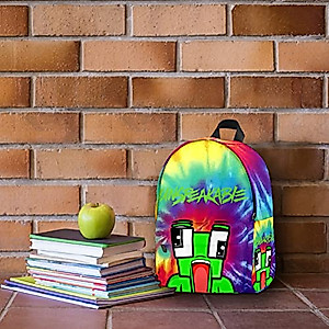 Kids School Bag Girls Boys Backpack Cute Cartoon Frog Lightweight Shoulder Book Bag Durable Middle Elementary Daypack Travel with Water Bottle Pocket