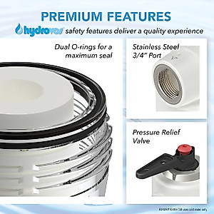 HYDROVOS 10-Inch Whole House Water Filter System, NSF Certified Reduces Sediment, Features 3/4” Stainless Steel Ports, Built-in Pressure Relief and Bypass Valve, One 5-Micron Water Filter Included