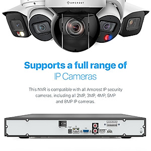 Amcrest 4K NV4232-EI 32CH AI NVR, Smart NVR, Facial Recognition, Facial Detection & Vehicle Detection - Supports 32 x 4K IP Cameras, Supports 2 x 16TB HDD (Not Included) (No PoE Ports Included)