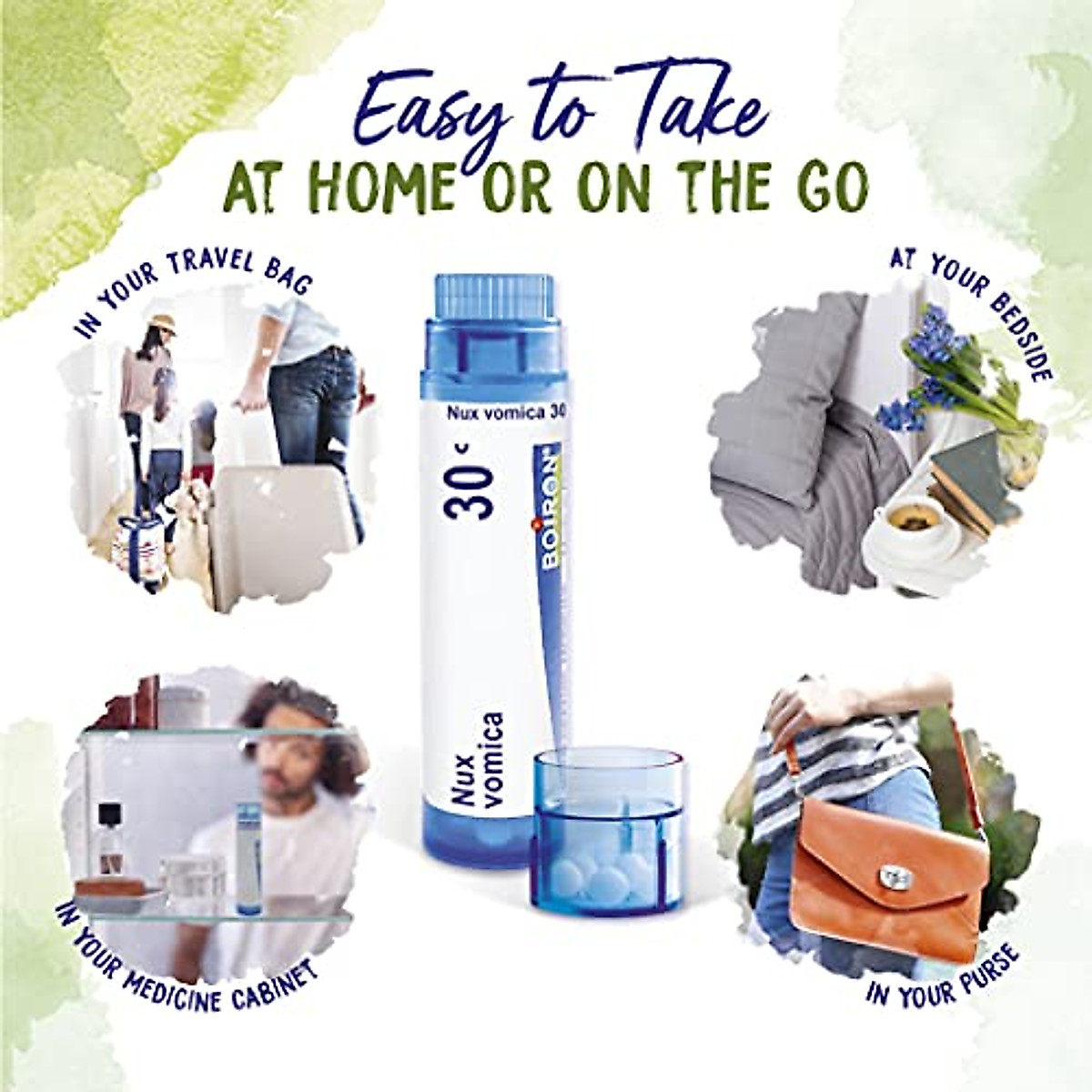 Boiron Nux Vomica 30C Homeopathic Medicine for Hangover Relief, Upset Stomach, Nausea, and Overindulgence of Food or Drink - 3 Count (240 Pellets)