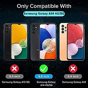 ivoler [3+3 Pack] Tempered Glass for Samsung Galaxy A14 4G / 5G Screen Protector 6.6'' [3 Pack] with [3 Pack] Camera Lens Protector with [Alignment Frame], Anti-Scratch Case Friendly HD Clear Film